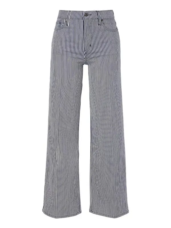 FRAME Le Slim Palazzo Striped Wide-leg Pants - Blue