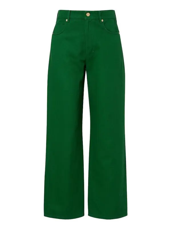 Max Mara Onorata Wide-leg Cotton-linen Pants - Green