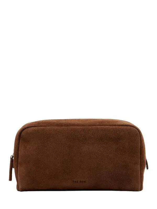 THE ROW Astra Small Suede Pouch - Brown