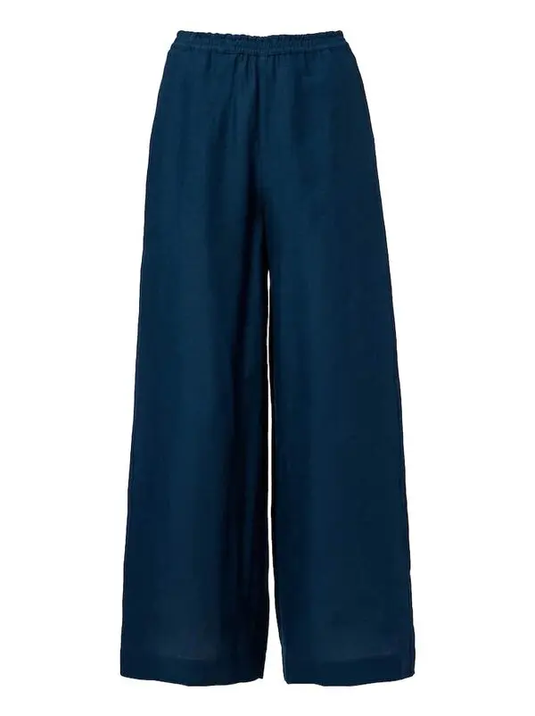 ERES Select Linen Wide-leg Pants - Blue