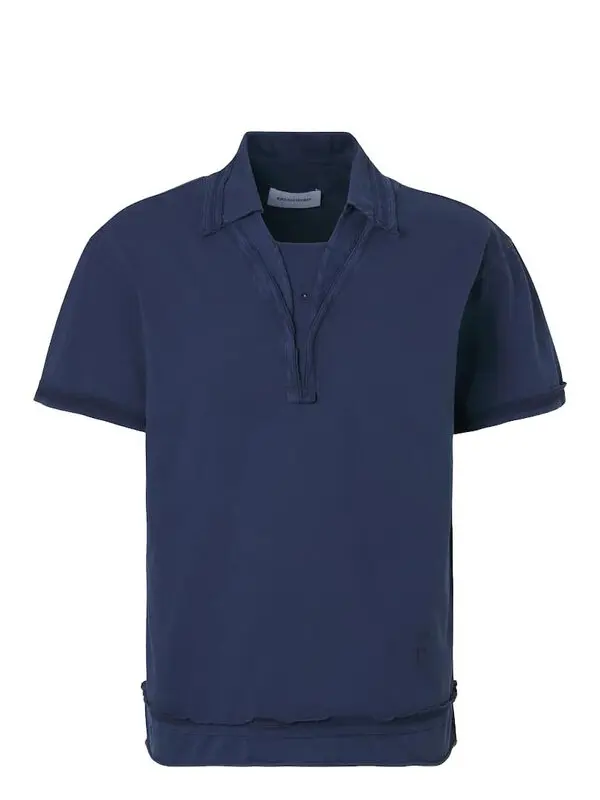 KIKO KOSTADINOV Otak Layered Cotton Polo Shirt - Blue
