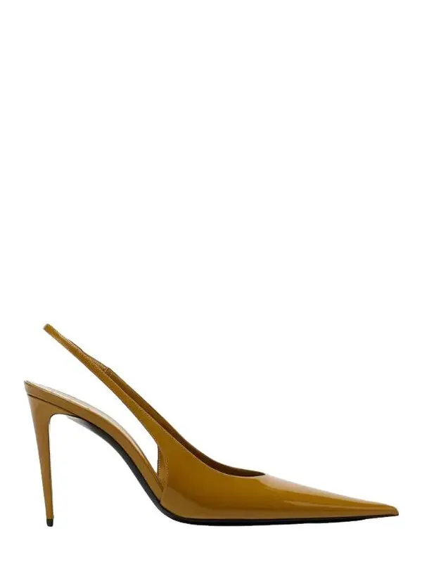 Saint Laurent Patent Leather Slingback Pumps - Green