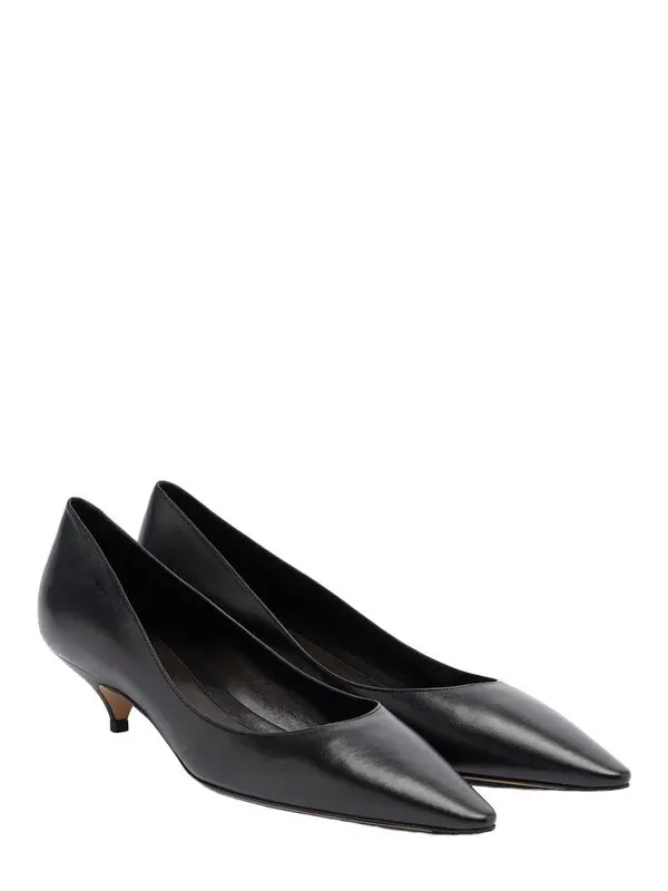 THE ROW Liisa Leather Pumps - Black