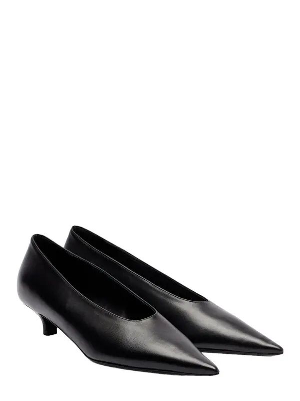 TOTEME Leather Pumps With Square Toe And Buckle-fastening Ankle Strap - Black