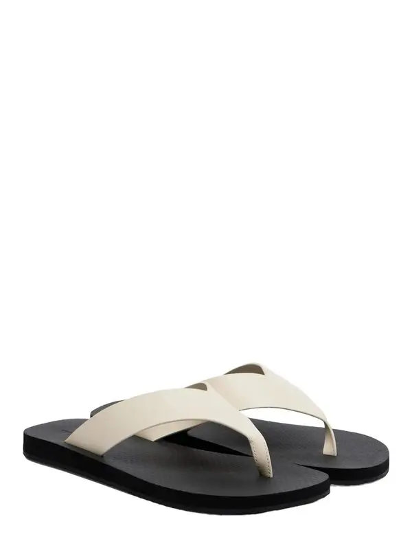 THE ROW Dune Leather Thong Sandals - White