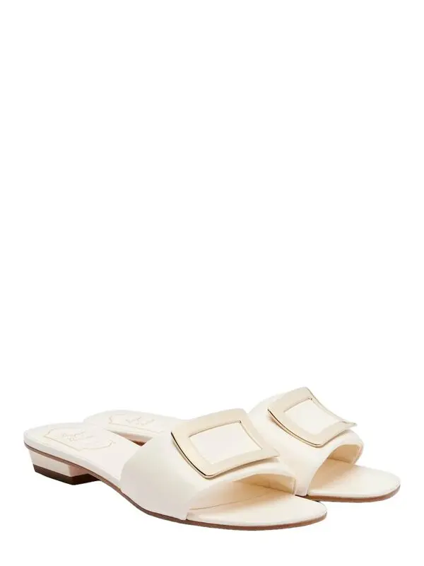 ROGER VIVIER Leather Slides - White