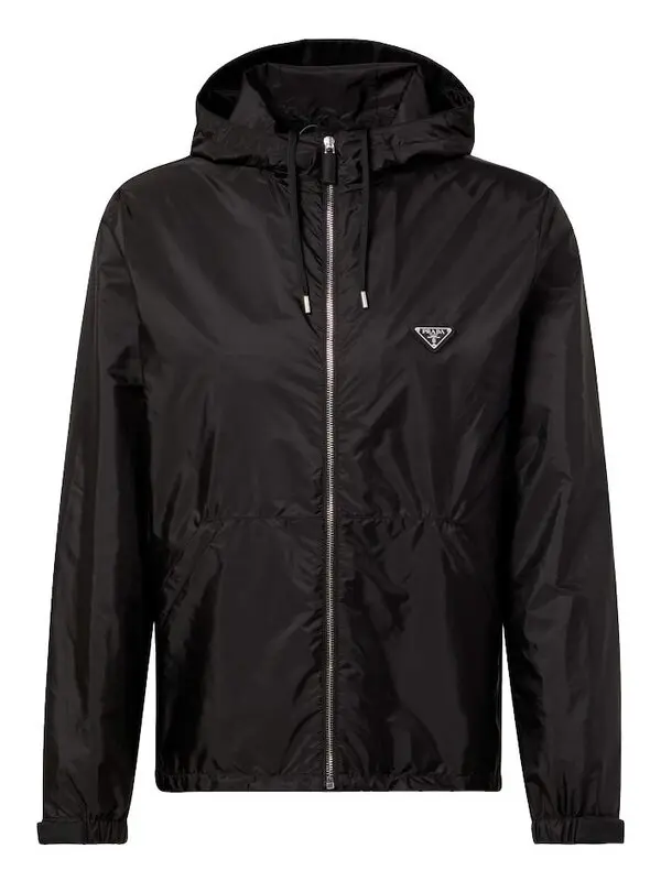 Prada Re-nylon Hooded Zip-up Jacket - Black