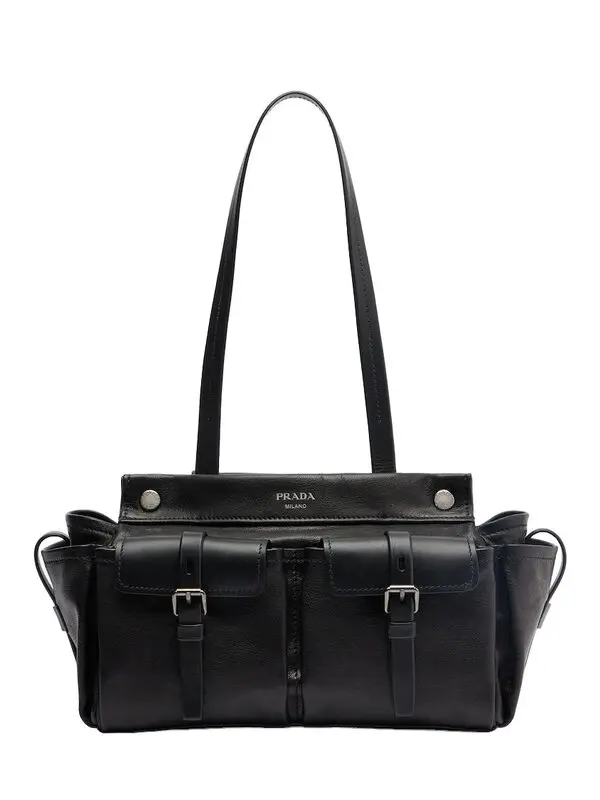 Prada Leather Tote Bag - Black