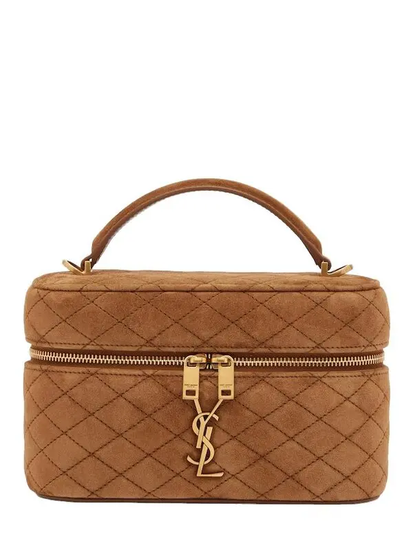Saint Laurent Gaby Mini Quilted Vanity Bag - Brown
