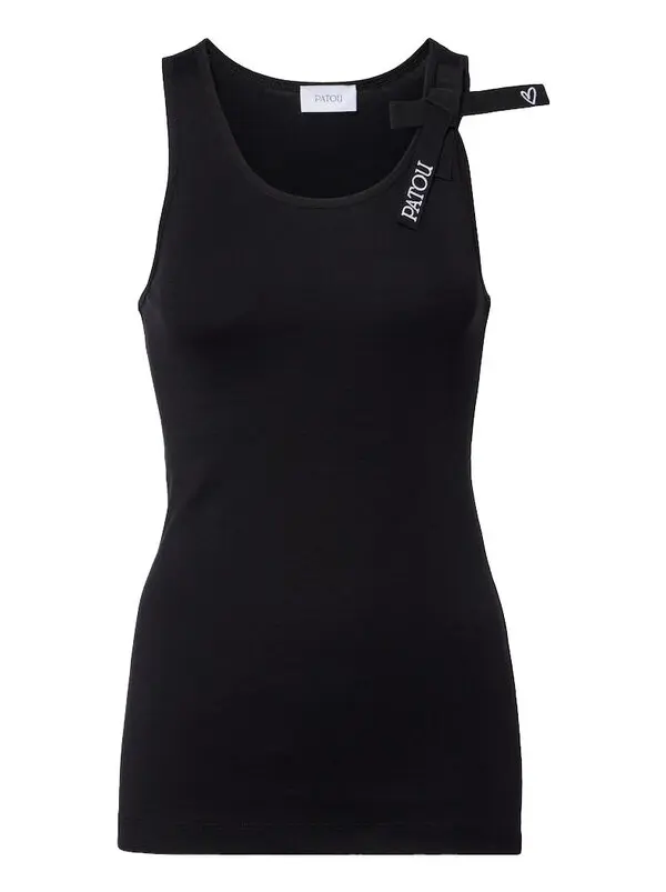 PATOU Logo Bow-detail Tank Top - Black