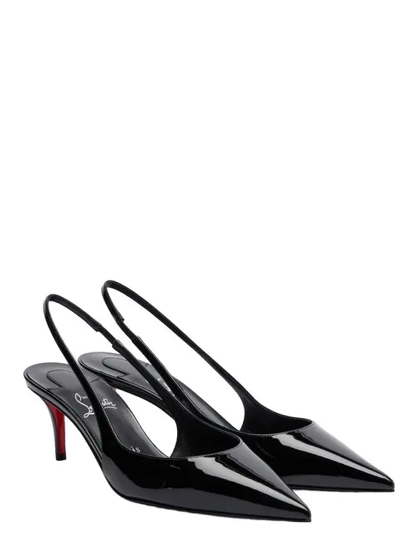 CHRISTIAN LOUBOUTIN Miss Z 60 Patent Leather Slingback Pumps - Black