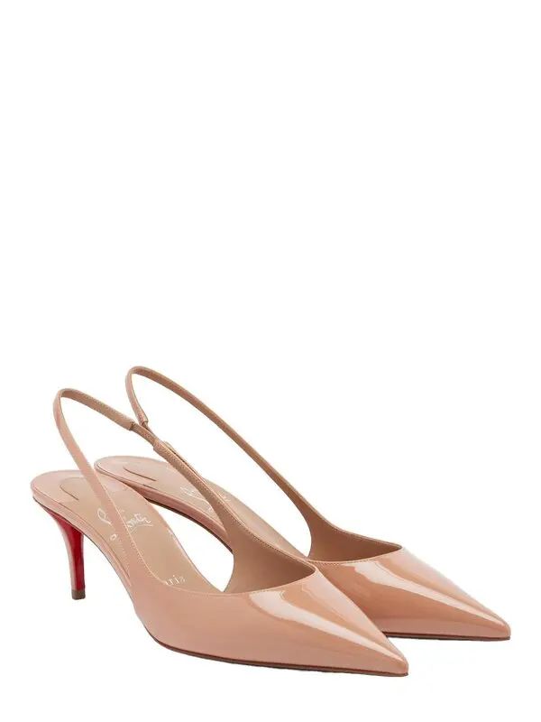 CHRISTIAN LOUBOUTIN Miss Z 60 Patent Leather Slingback Pumps - Pink