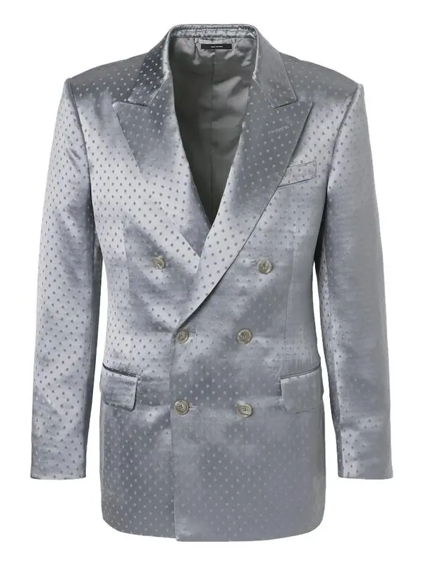 TOM FORD Polka-dot Crêpe Satin Blazer - Grey