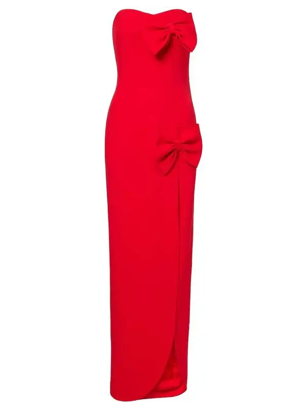 Alessandra Rich Bow-detail Cady Gown - Red
