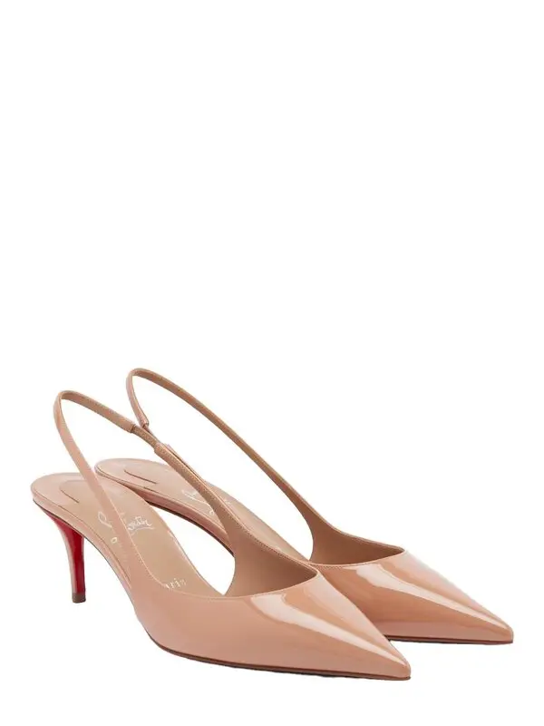 CHRISTIAN LOUBOUTIN Miss Z 60 Patent Leather Slingback Pumps - Pink