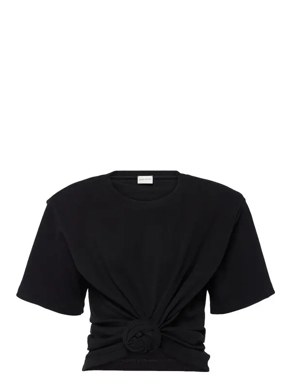 Magda Butrym Cotton-blend Long-sleeve Top - Black