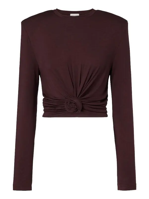 Magda Butrym Cotton-blend Long-sleeve Top - Brown