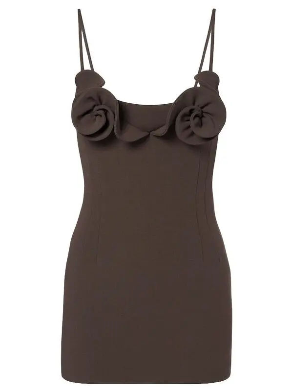 Magda Butrym Wool-blend Mini Dress - Brown