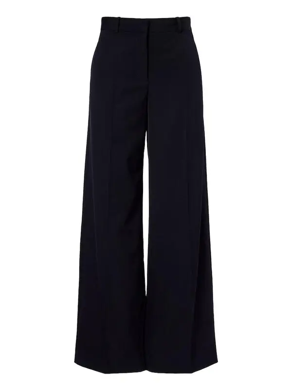 THE ROW Dender Wool Gabardine Wide-leg Pants - Blue
