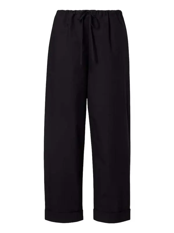 THE ROW Delano Cotton Straight Pants - Black