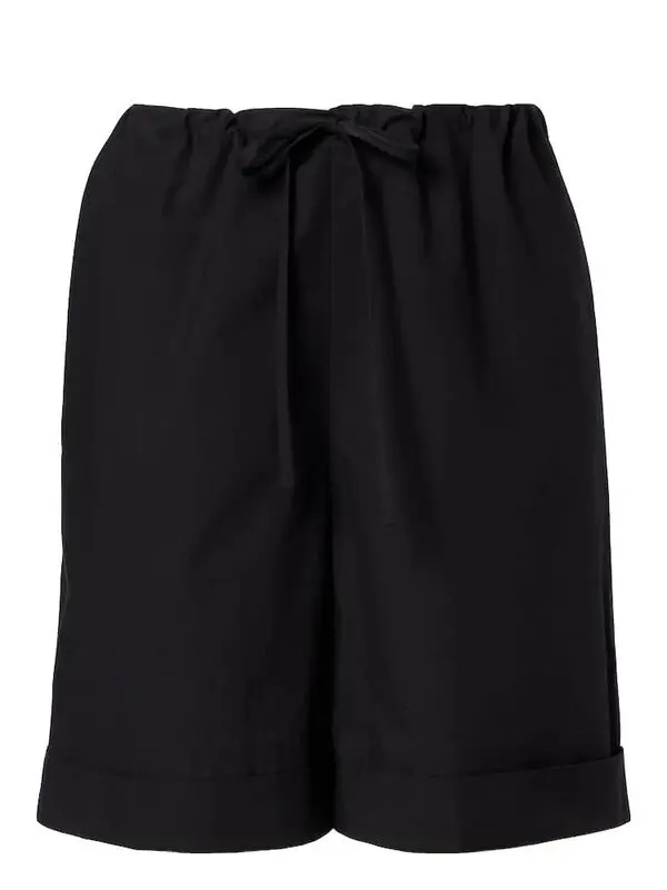 THE ROW Emiliano Cotton Shorts - Black