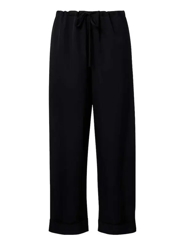 THE ROW Delano Wool Straight Pants - Black