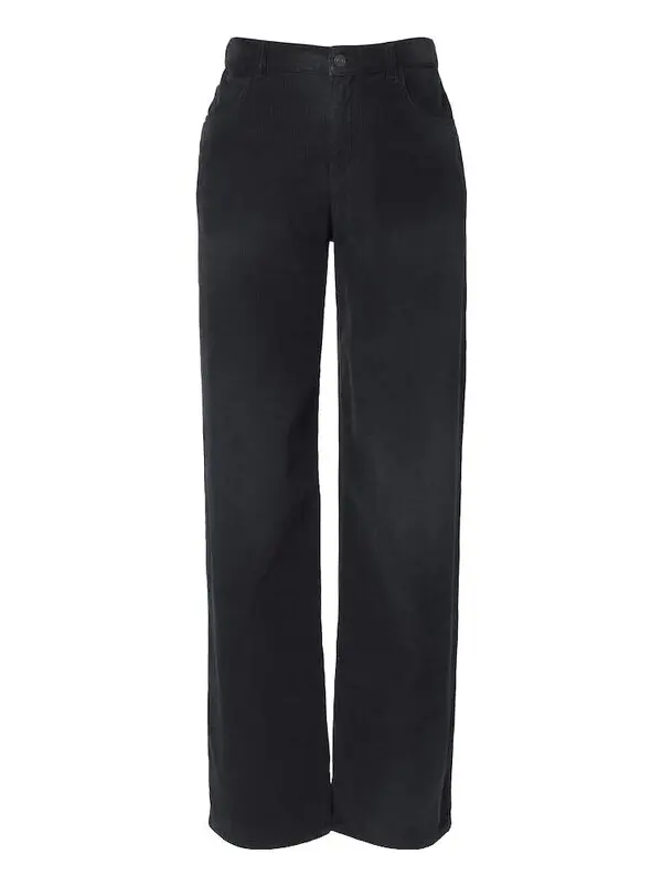 THE ROW Eglitta Cotton Corduroy Wide-leg Pants - Black