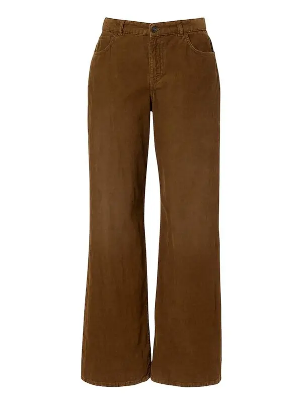 THE ROW Eglitta Cotton Corduroy Wide-leg Pants - Brown