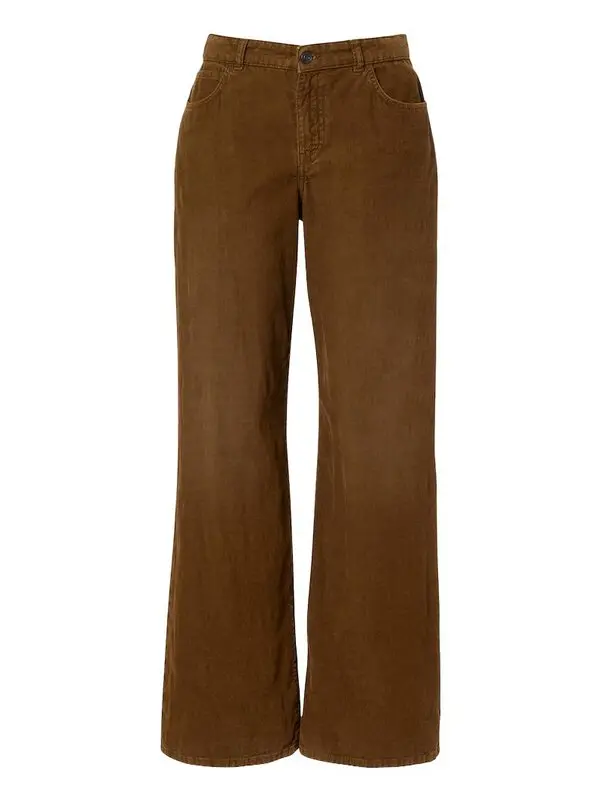 THE ROW Eglitta Cotton Corduroy Wide-leg Pants - Brown