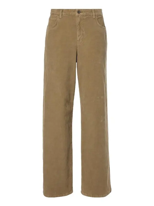 THE ROW Eglitta Cotton Corduroy Wide-leg Pants - Green