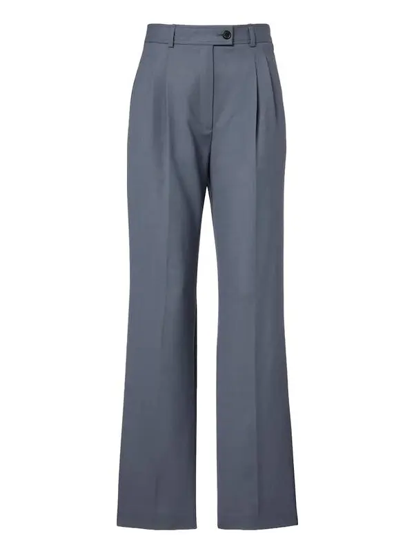 THE ROW Ragnar Virgin Wool Wide-leg Pants - Blue