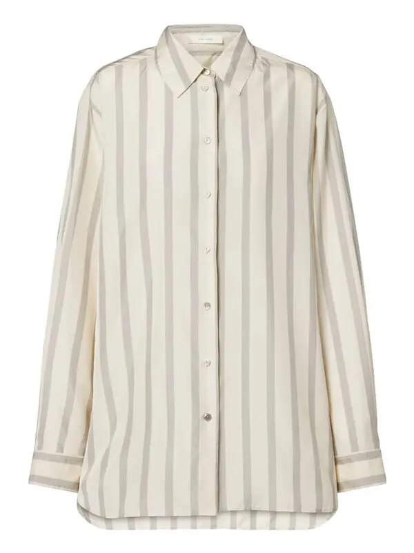 THE ROW Sisilia Striped Silk Shirt - White