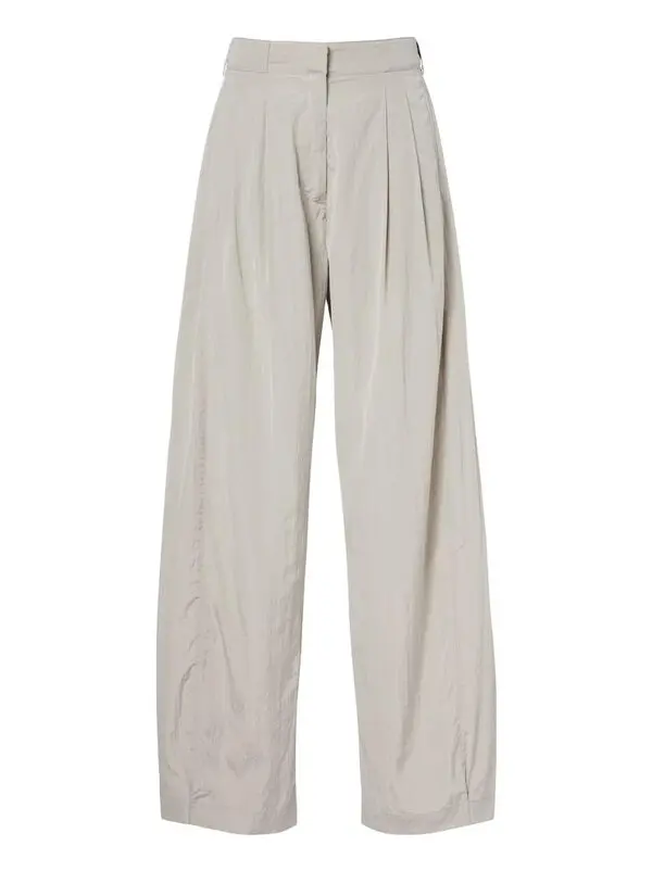 THE ROW Pleated Wide-leg Silk-blend Pants - Grey
