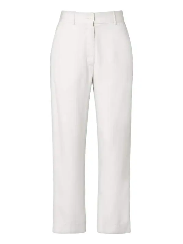 THE ROW Cotton Cropped Straight Pants - White