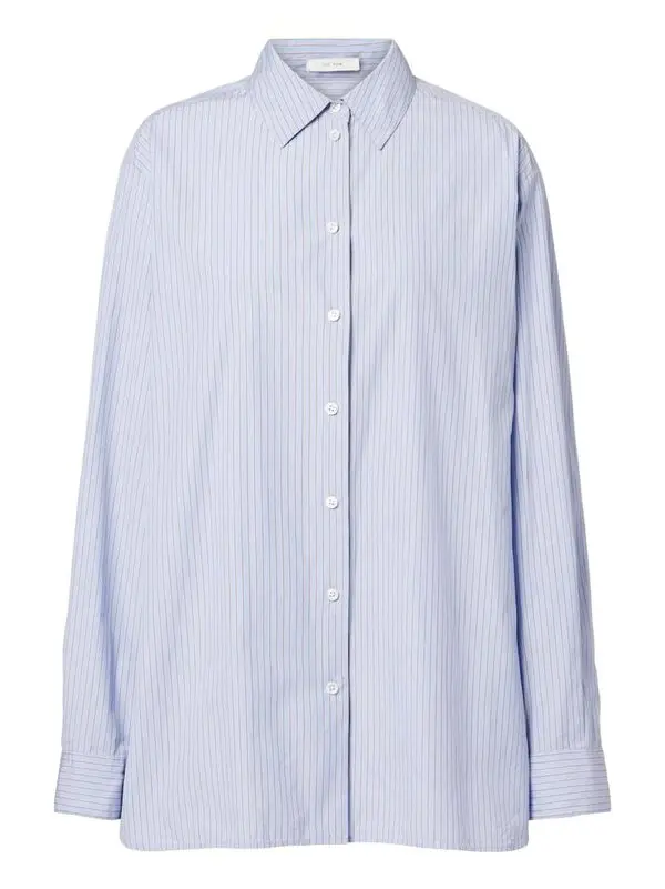 THE ROW Sisilia Striped Cotton Shirt - Blue