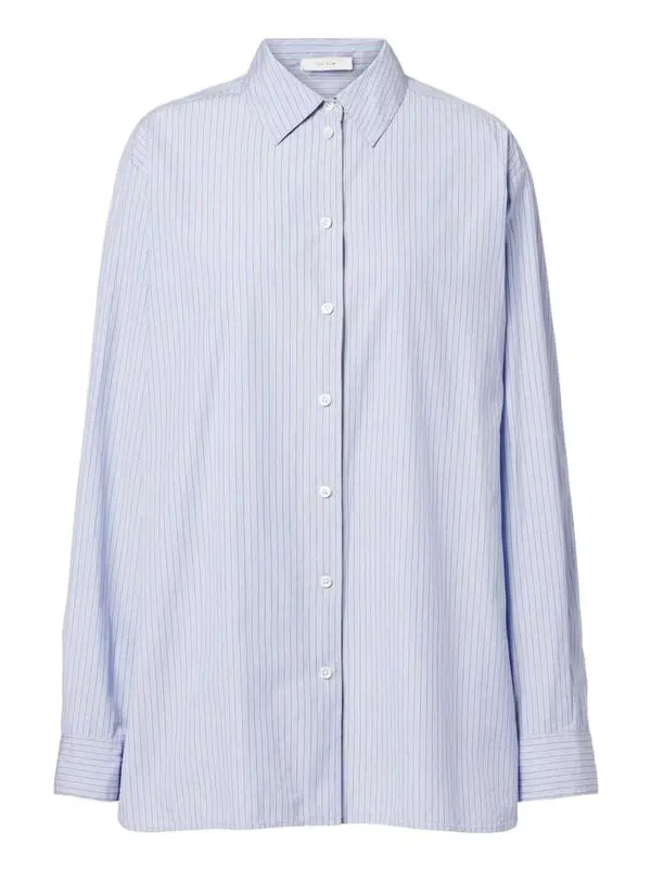 THE ROW Striped Cotton Shirt - Purple