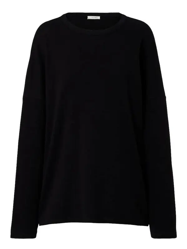 THE ROW Flories Cotton Jersey T-shirt - Black