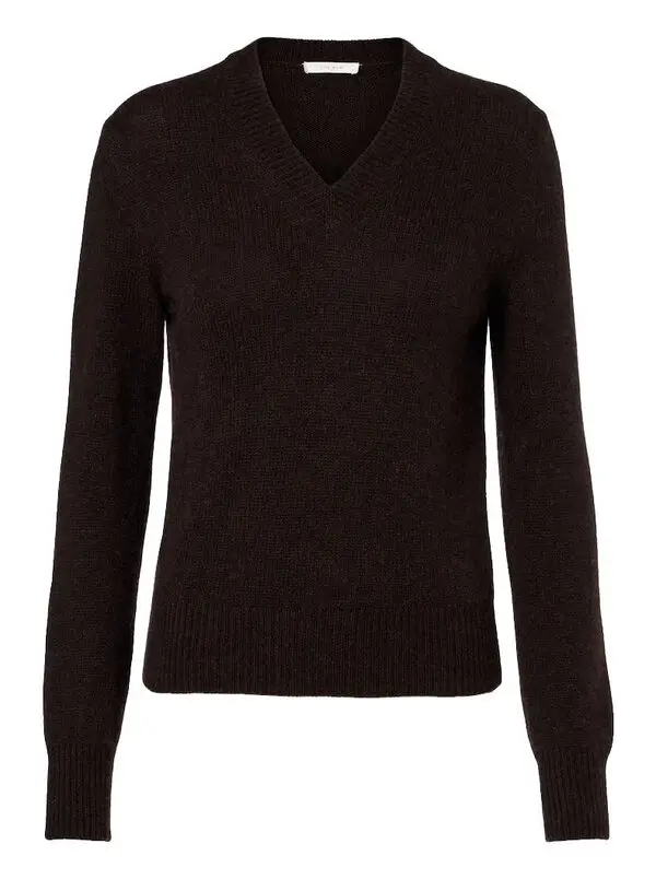 THE ROW Nalini Knitted Cashmere Top - Brown