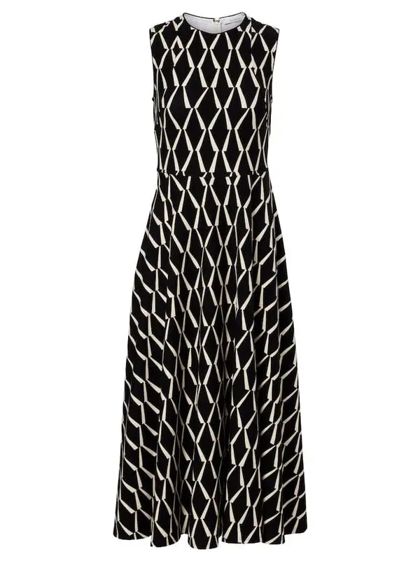 Max Mara Lampara Cotton-blend Midi Dress - Black