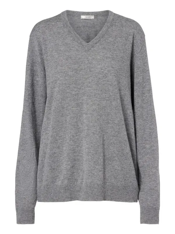 THE ROW Nian Cashmere Top - Grey