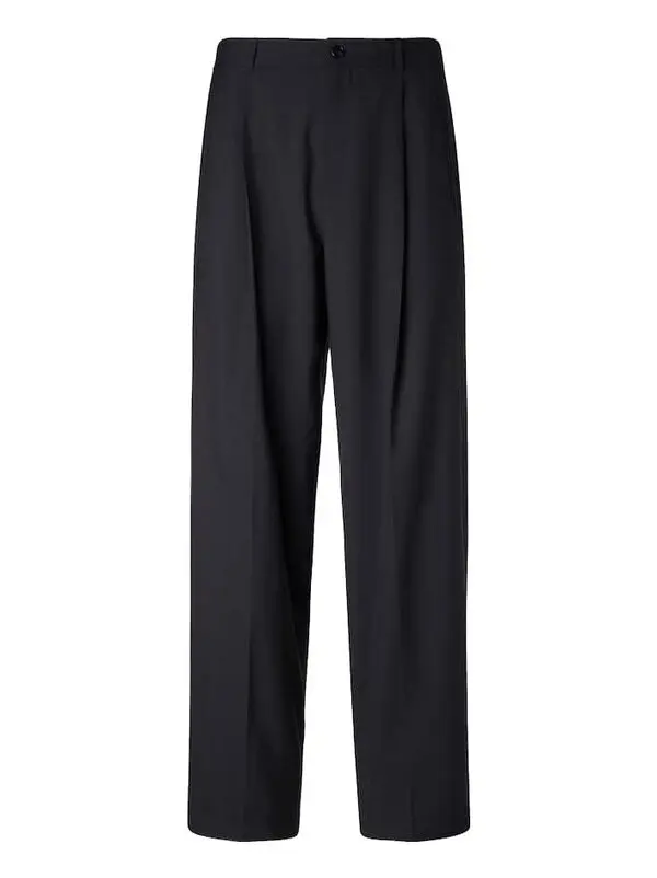 THE ROW Thom Wool Wide-leg Pants - Black