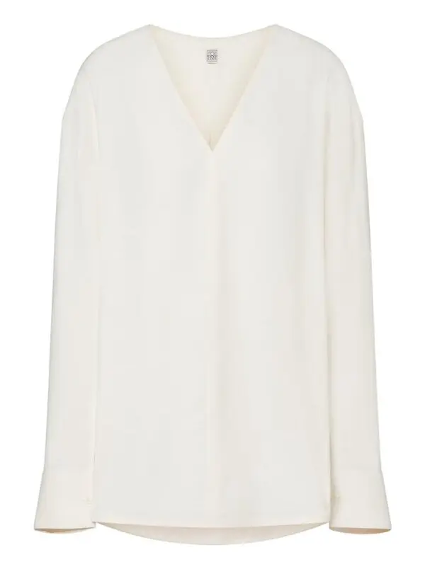 TOTEME Oversized Viscose Blouse - White