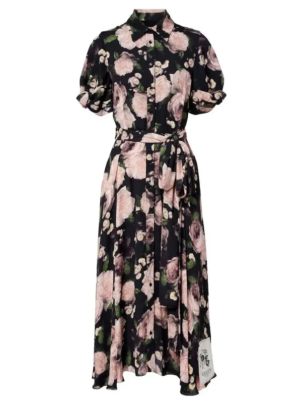 Erdem Floral Belted Shirt Dress - Multicoloured