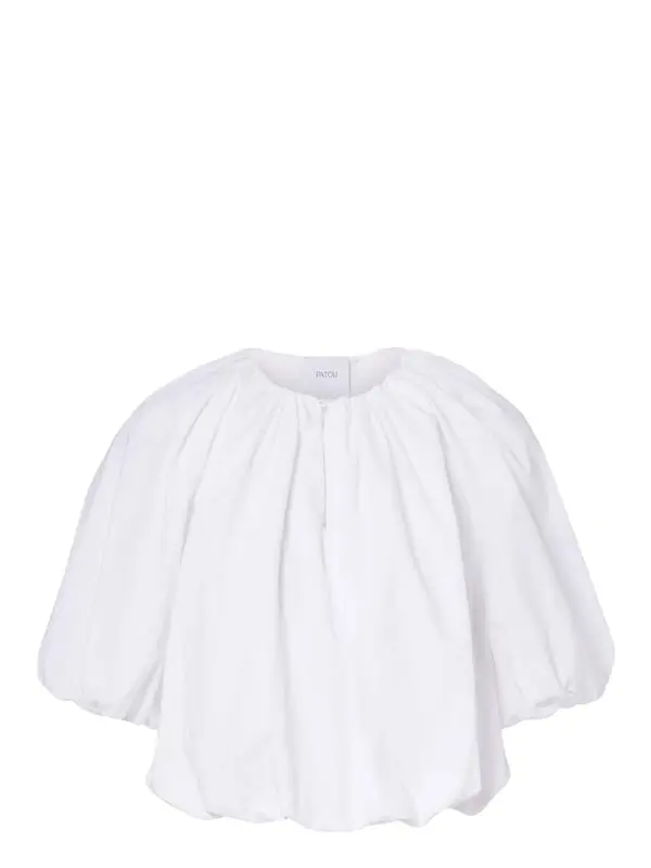 PATOU Gathered Cotton Top - White