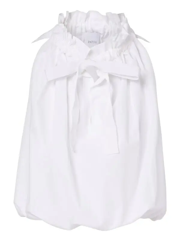 PATOU Gathered Cotton Top - White