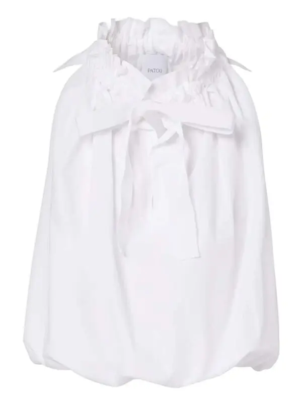 PATOU Gathered Cotton Top - White