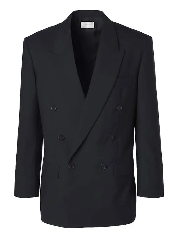 THE ROW Mazzy Double-breasted Wool Blazer - Black