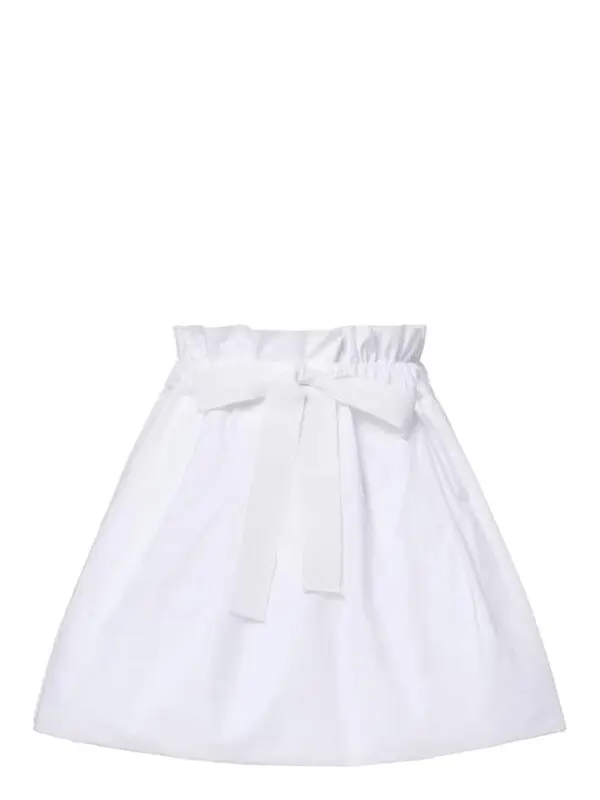 Patou Gathered Cotton Miniskirt - White