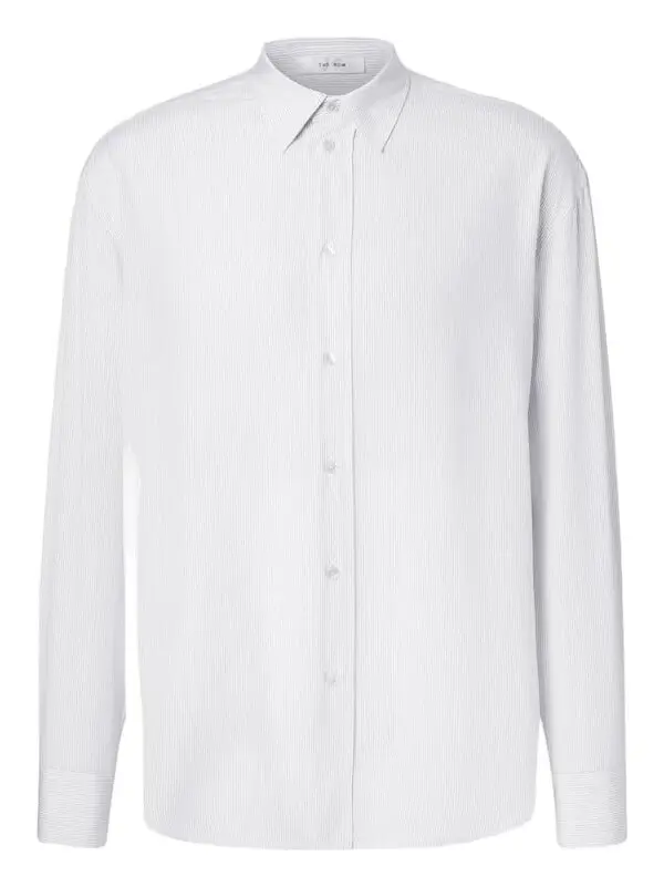 THE ROW Granada Striped Silk Shirt - White