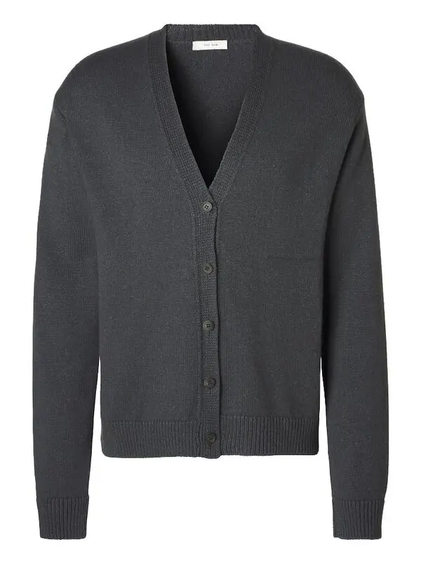 THE ROW Dine Cashmere And Linen Cardigan - Grey